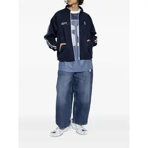 GALLERY DEPT. Logo-embroidered Striped-sleeves Zip Fastening Jacket