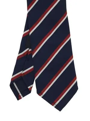 Dsquared2 Blue Tie With All-over Striped Motif In Silk For