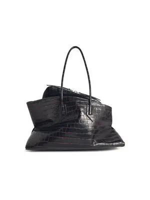 Attico THE ATTICO La Passeggiata Medium Leather Bag Brown