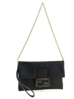 Fendi Mamma Baguette' Pouch - Black