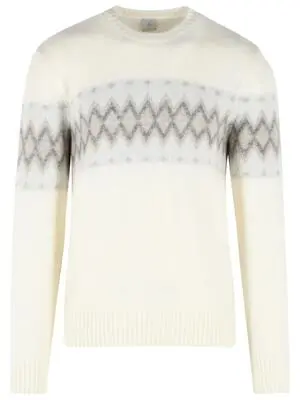 Eleventy Ivory Cashmere And Silk Blend Sweater - Cream