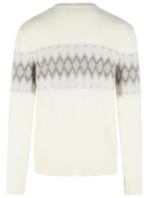 Eleventy Ivory Cashmere And Silk Blend Sweater
