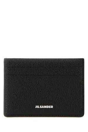 JIL SANDER Leather Card Holder - Black