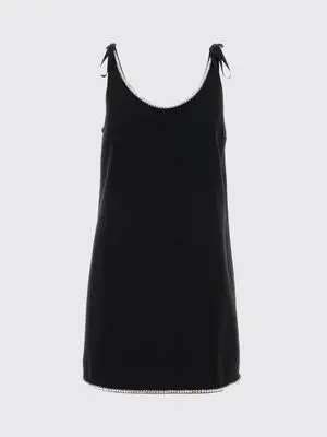Prada Acetate Blend Mini Dress With Rhinestones - Black