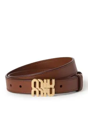Miu Miu City Leather Belt - Brown