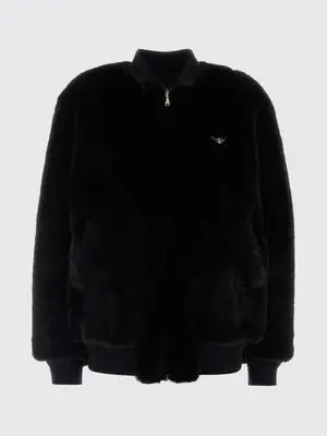 Prada Faux Fur Bomber Jacket - Black