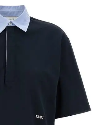Stella McCartney Cropped Piqué Polo - Blue