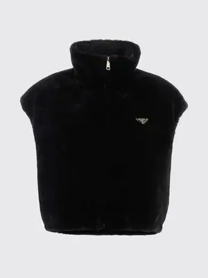 Prada Cropped Fur Vest - Black