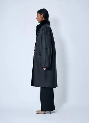 TOTEME Shearling Wrap Coat