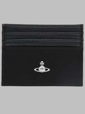 VIVIENNE WESTWOOD Porta Carte Piatto Con Logo - Black