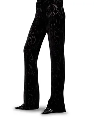 Gucci Floral-print Devoré Velour Trousers
