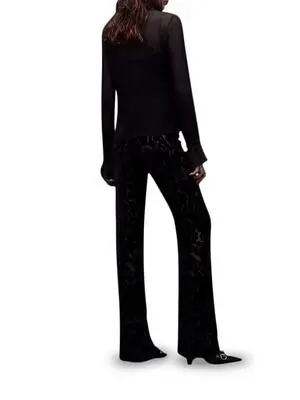 Gucci Floral-print Devoré Velour Trousers