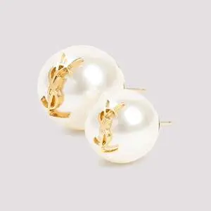 Saint Laurent Pearl Earrings With Monogram