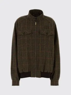 Miu Miu Prince Of Wales Virgin Wool Bomber Jacket - Brown