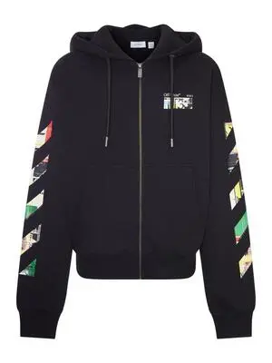 Off-White Industrial Arrow Zip-up Hoodie - Black