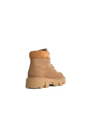Moncler Peak City Suede And Nubuck Boots - Cream