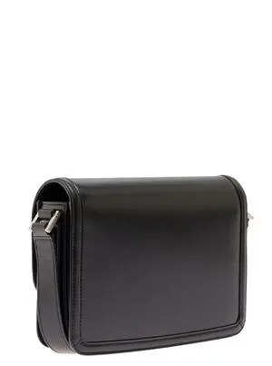 Saint Laurent Cassandre' Black Messenger Bag With Cassandre Detail In Smooth Leather - Multicolor