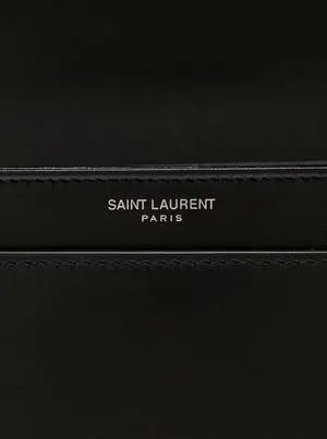 Saint Laurent Cassandre' Black Messenger Bag With Cassandre Detail In Smooth Leather - Multicolor