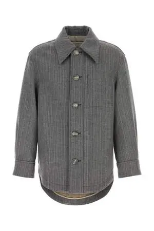 AMI Paris Grey Wool Blend Overcoat - Gray