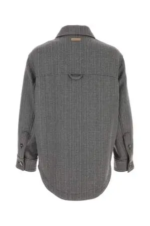 AMI Paris Grey Wool Blend Overcoat