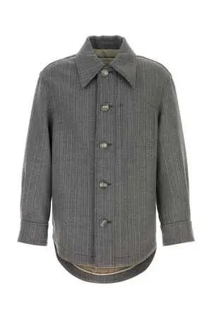 AMI Paris Wool Blend Overcoat - Gray