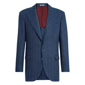 Brunello Cucinelli Chalk Stripe Peak Lapel Blazer