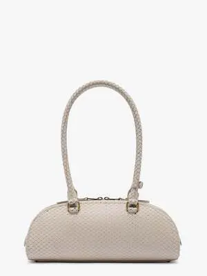 DIESEL® 1dr Python-effect Leather Shoulder Bag - Cream