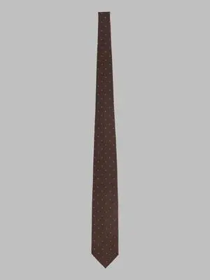 TOM FORD Cravatta In Jacquard Di Seta 8 Cm - Brown