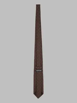 TOM FORD Cravatta In Jacquard Di Seta 8 Cm - Brown