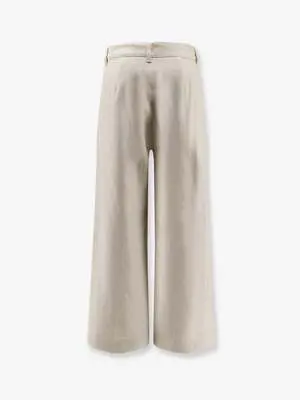 Max Mara Stretch Cotton And Linen Trousers - Multicolor