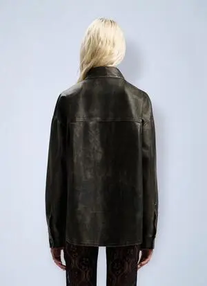 Palm Angels Curved Logo Coated Overshirt