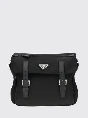 Prada Re-nylon And Saffiano Leather Messenger Bag - Black