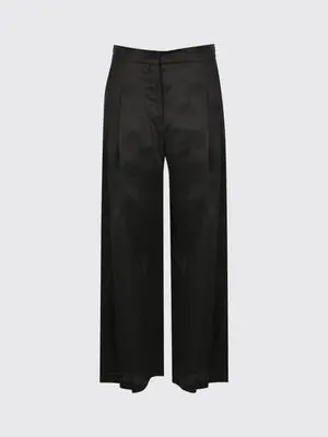 Max Mara Cropped Linen Palazzo Trousers - Black