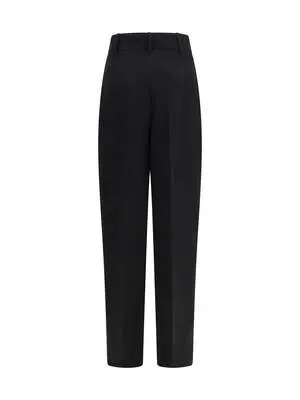 Max Mara Mstsumero Pants In Linen Batavia - Black