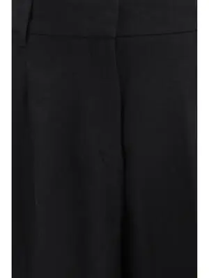 Max Mara Mstsumero Pants In Linen Batavia - Black