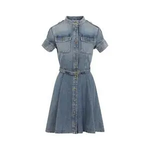 Alexander McQueen Denim Mini Dress - Blue
