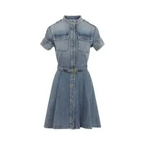 Alexander McQueen Denim Mini Dress - Blue