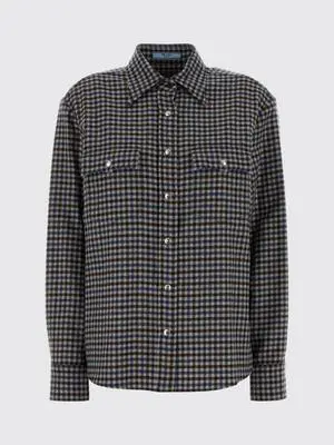 Prada Checked Virgin Wool Shirt - Brown