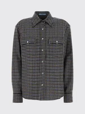Prada Virgin Wool Checked Shirt - Brown