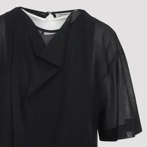 Carven Sheer Draped Midi Dress