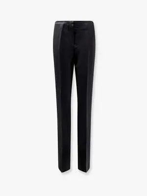 TOTEME Easy Raw Edge Viscose And Linen Trousers - Black