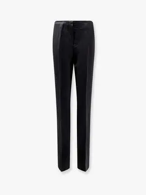 TOTEME Easy Raw Edge Viscose And Linen Trousers - Black