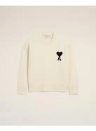 AMI Paris Crewneck Sweater With Contrasted De Coeur - Multicolor