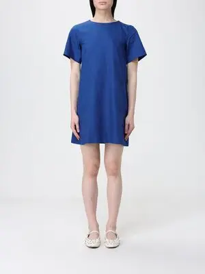 Max Mara Cotton And Linen Mini Dress - Blue