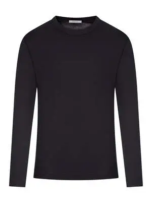 LEMAIRE Long-sleeved Cotton T-shirt - Black