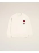 AMI Paris Crewneck Sweater With Contrasted De Cœur - Multicolor
