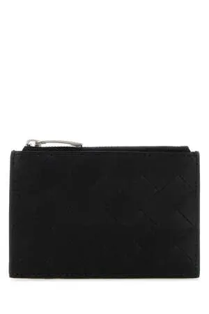 Bottega Veneta Leather Card Holder - Black