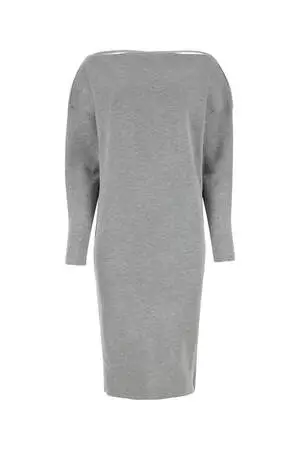 Gucci Grey Stretch Wool Blend Dress - Gray