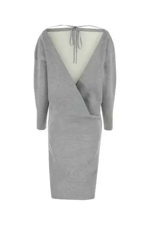 Gucci Stretch Wool Blend Dress - Gray