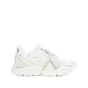 Off-White Leather And Mesh Paneled Sneakers - White